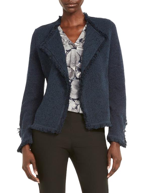 NIC+ZOE NIC+ZOE Fringe Mix Knit Jacket